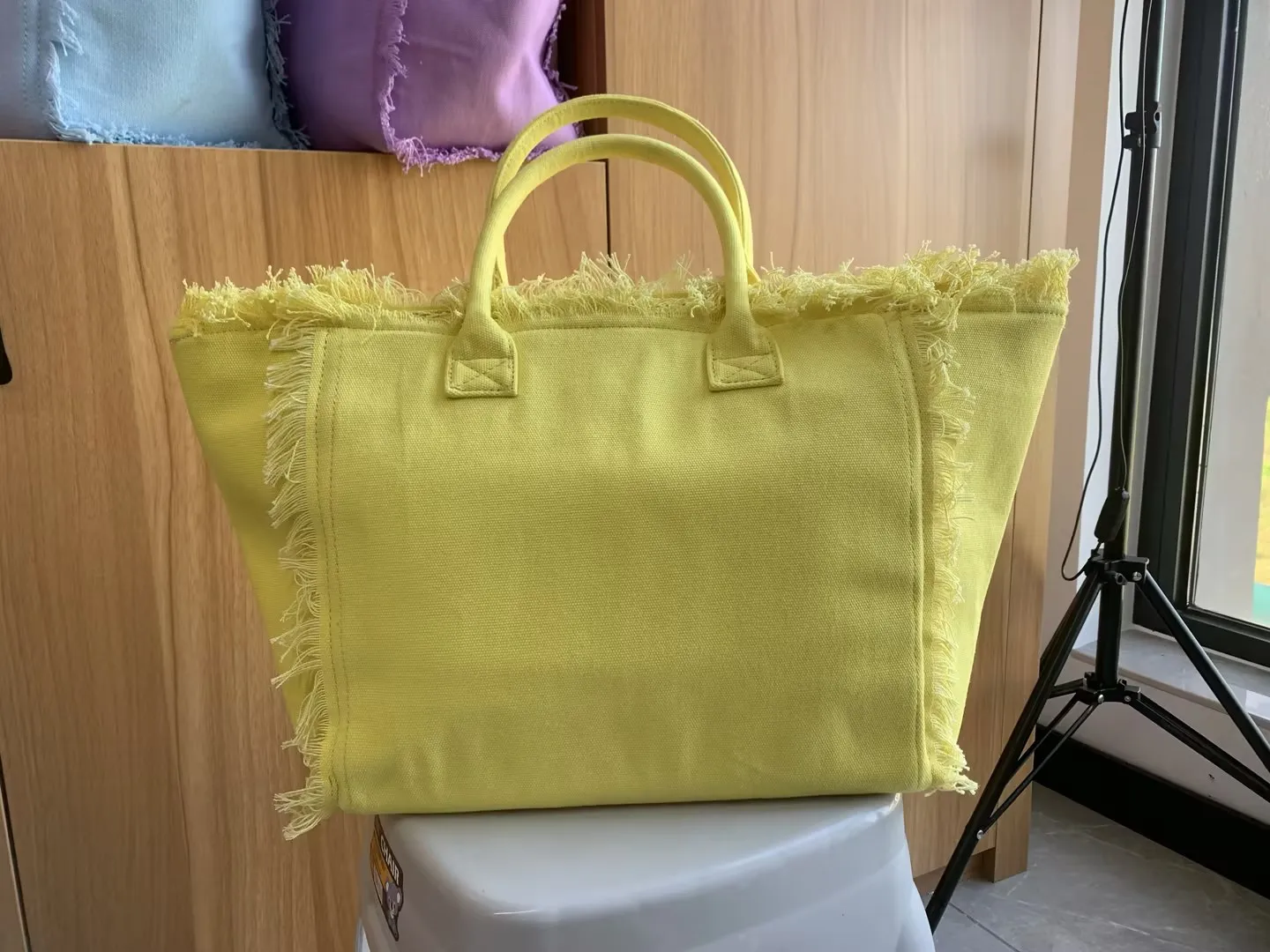 Keymay Good Quality Casual 6 Colors Women Travel Canvas Tote Bag Fringe ...