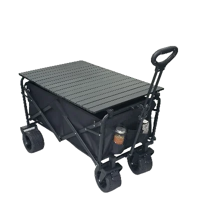 Outdoor Hike Garden Park Black Wagon Beach Cart Foldable Wagon Cart ...