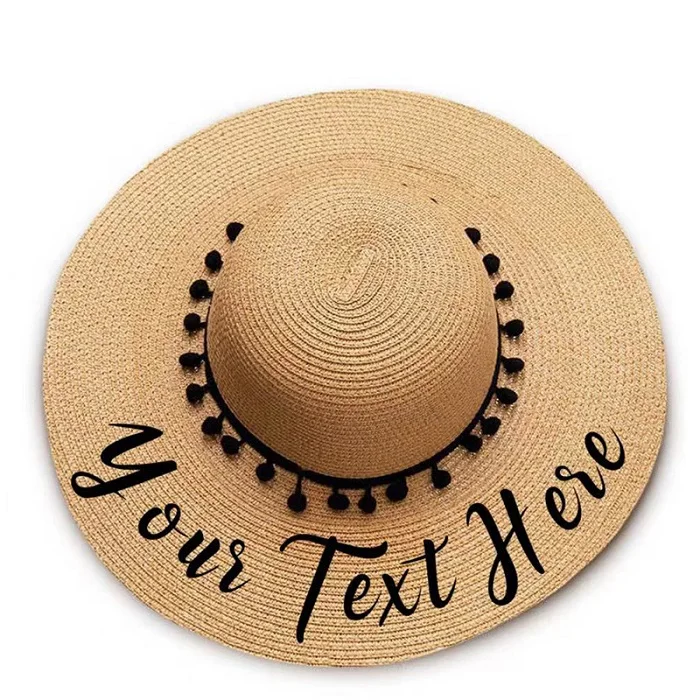 Wholesale Custom Logo Straw Hats Summer Beach Straw Panama Floppy Hat ...