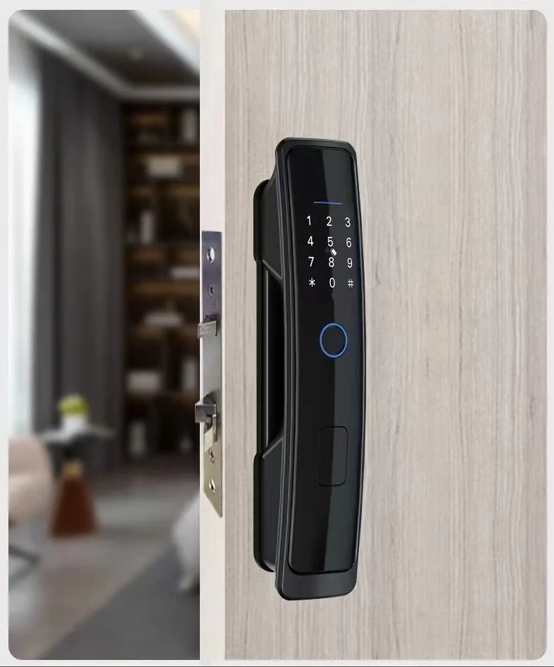 Waterproof Electric Rim Lock Card Fingerprint Smart Lock Silver AAA ...