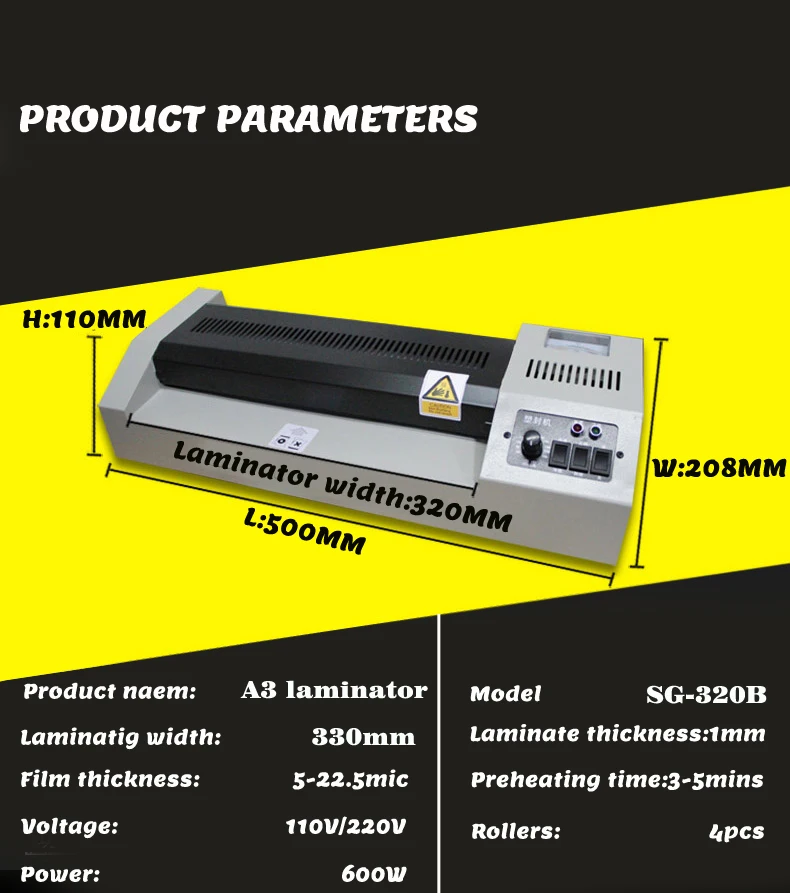 Office Small Laminator Electric Pouch Laminator A4 For Photo Or ...