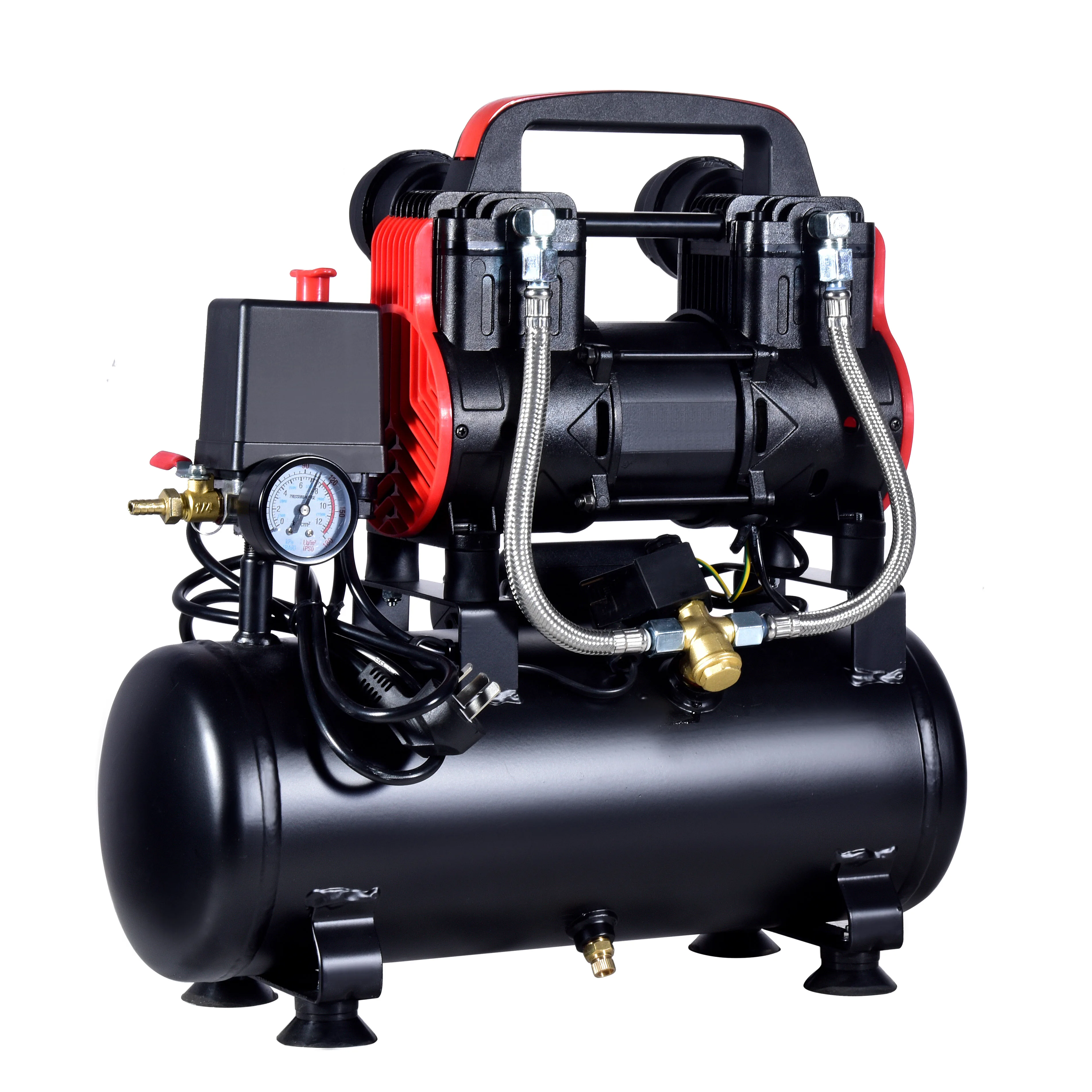 Low Noise 900w 110volt 8l Small Oil Free Electric Air Compressor Silent ...