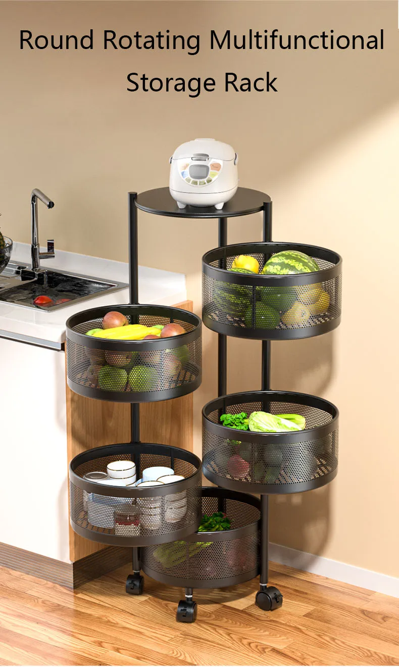 2 Layer Rotating Vegetable Rack - Efficient Storage Solutions