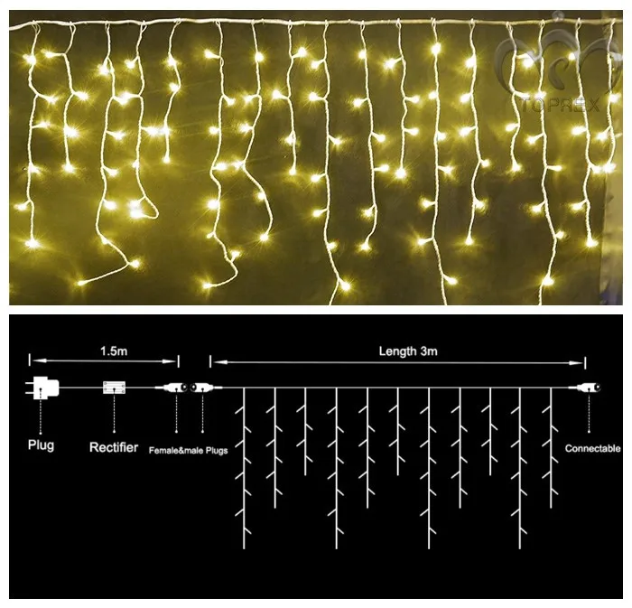 220v Outdoor Christmas Lights Ip65 Waterproof Pvc Led Icicle Strip ...