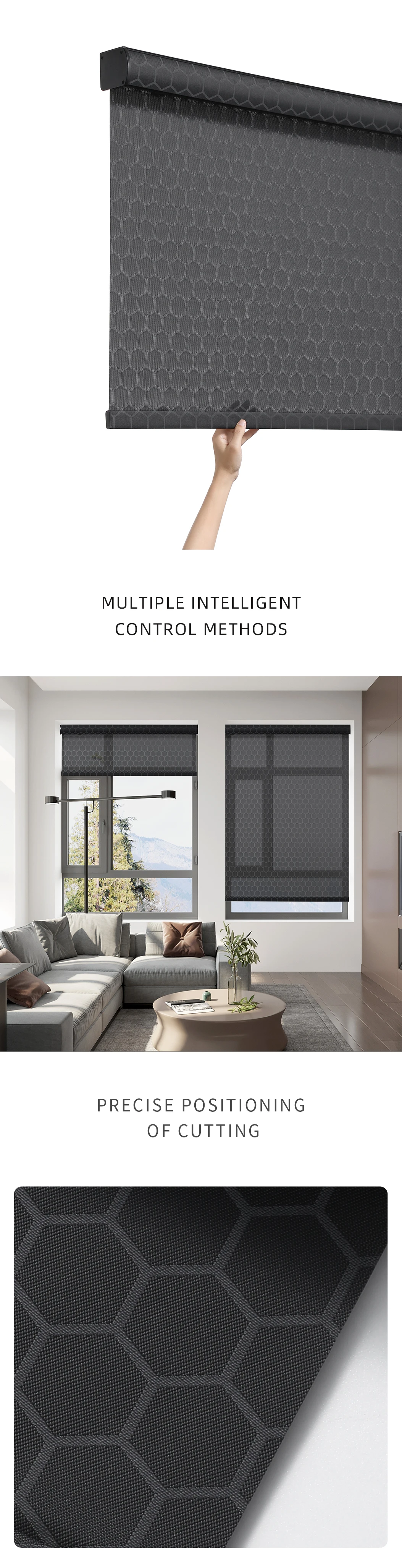 Cordless Spring Roller Blinds Shades Transparent Light Filtering Upper ...