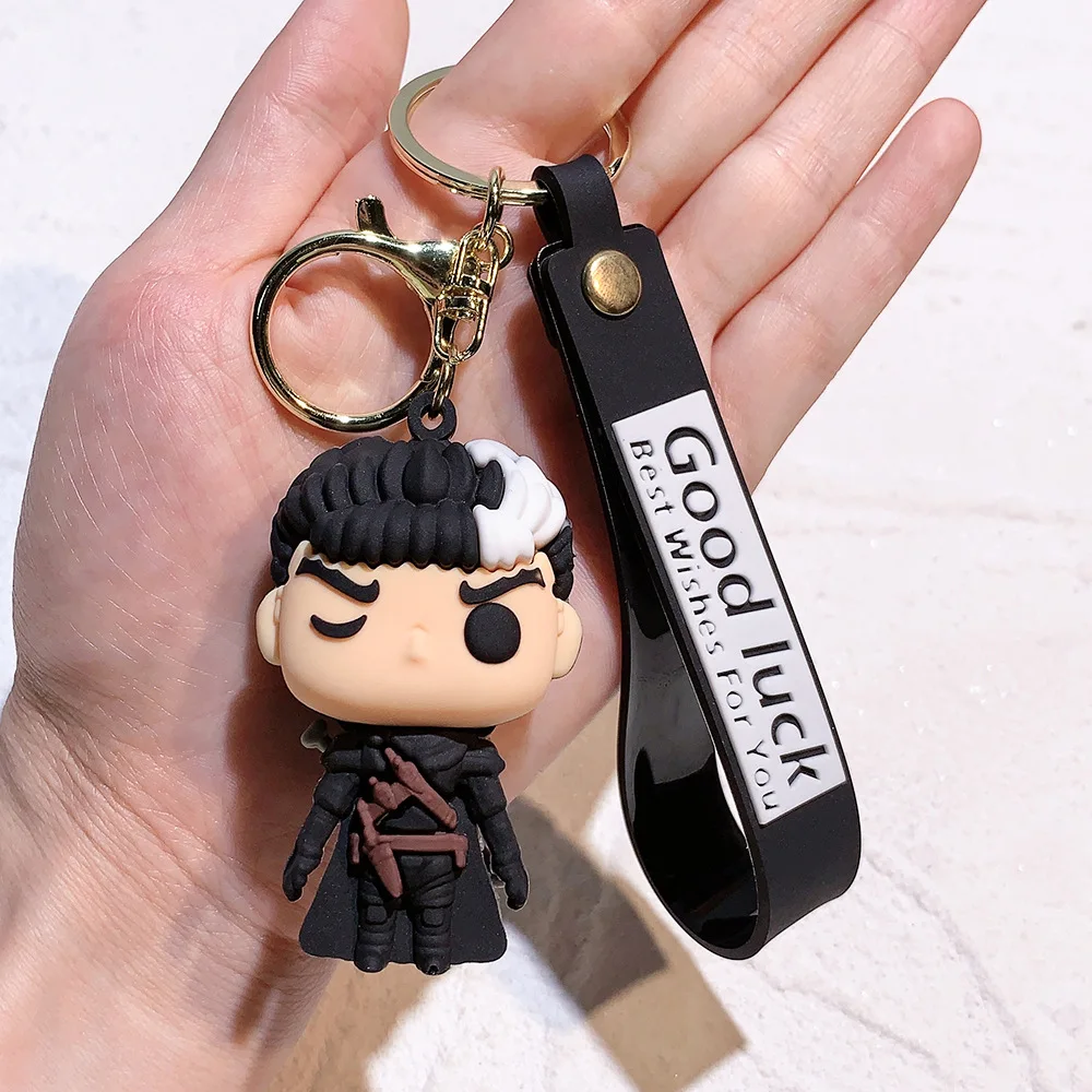 2 Designs Berserk Anime Keychains Cartoon Guts Character Keychain 3d ...