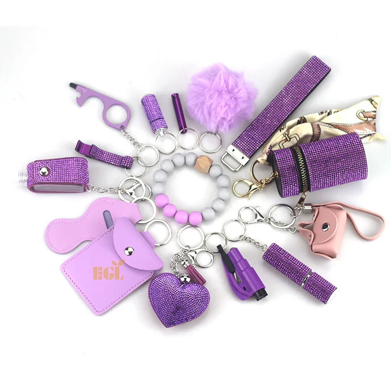 Wholesale Rhinestone Bling Self Defense Keychain Accessories