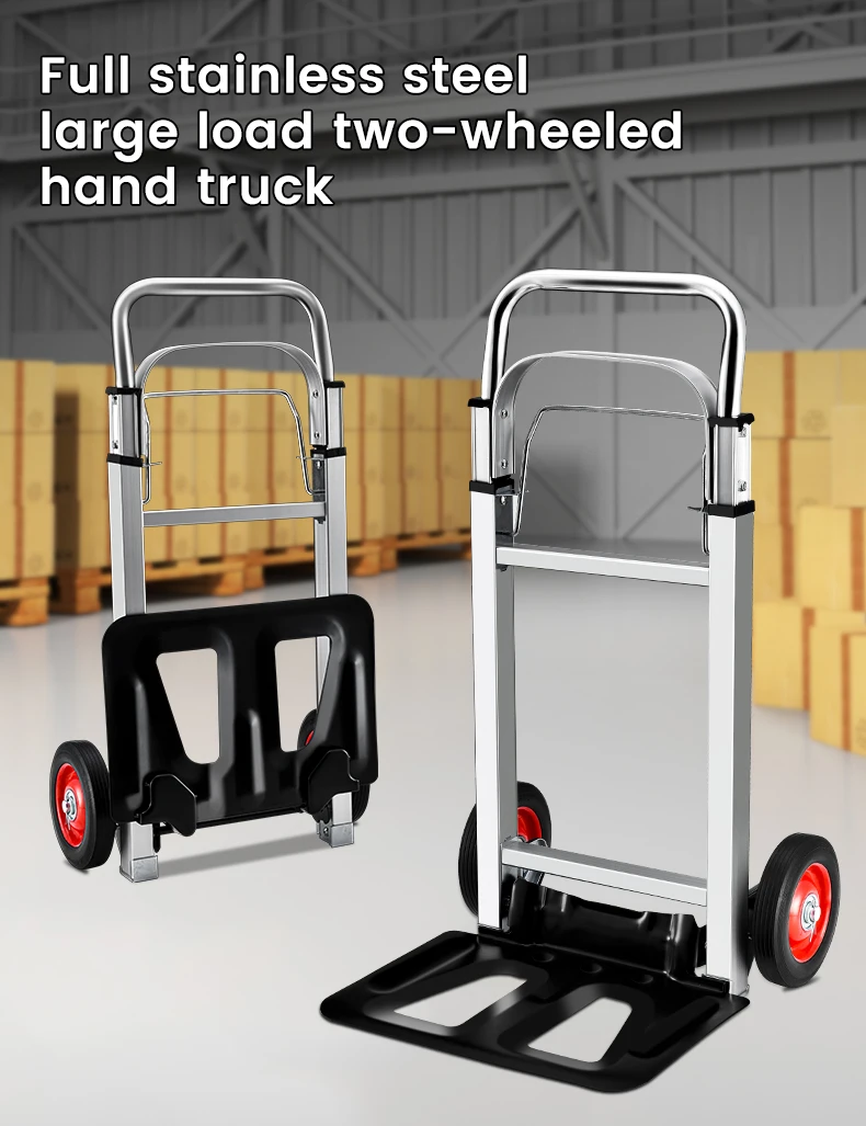 Folding Hand Truck,176 Lbs Heavy Duty Dolly Cart for Moving,Solid ...