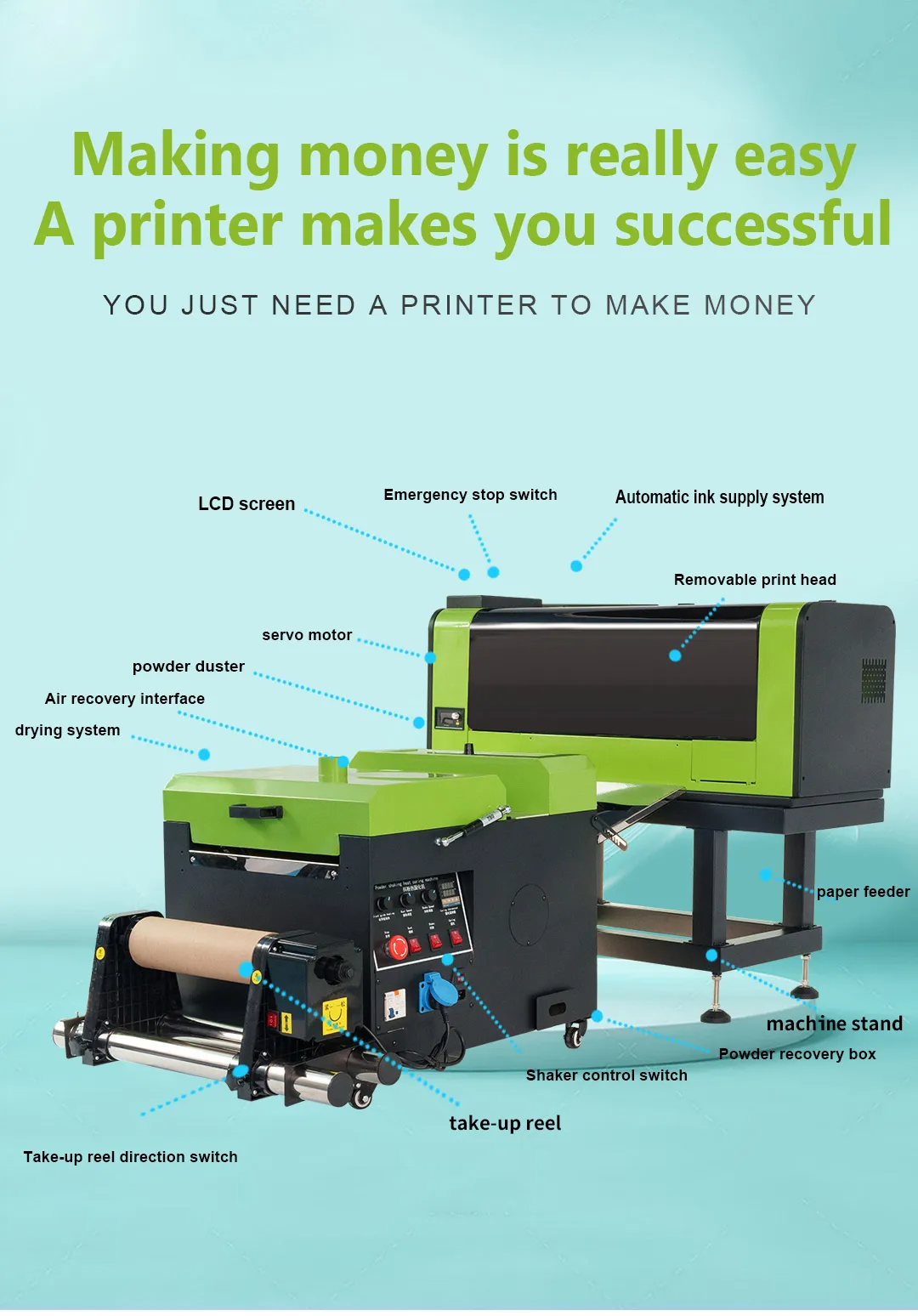 OKAI A3 DTF Printing Machine for Inkjet Printers - 30cm Shaker, OEM