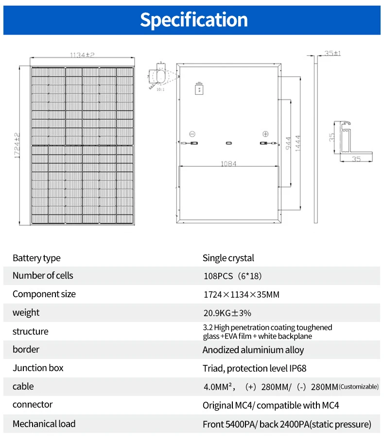 Eu Us Stock 400w 550w 600w Mono Photovoltaic Pv Panel System Home Thin ...