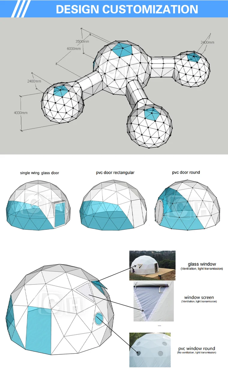 Transparent Garden Igloo 24 Foot Geodesic Luxury Camping Yurt Round ...