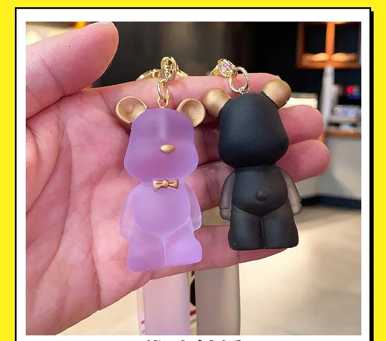 Creative Cute Transparent Acrylic Llaveros Bearbrick Keychain Pendant ...