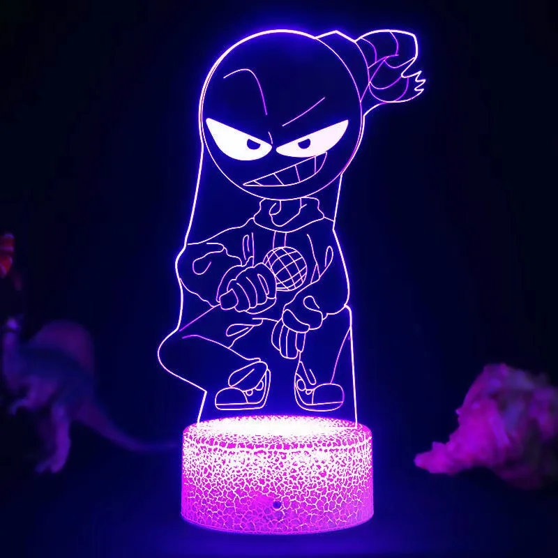 Friday Funkin FNF 3D Illusion Anime Lamparas Acrylic Table Desk Lamp