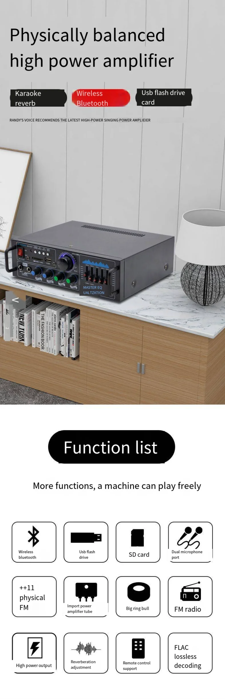 VIRE HiFi Stereo Audio Power Amplifier 160W Dual Channel with ...