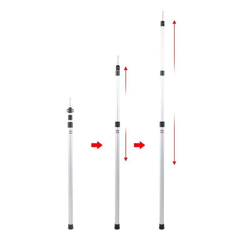 Outdoor Camping Adjustable Tarp Pole Aluminum Alloy Tent Support Rods ...