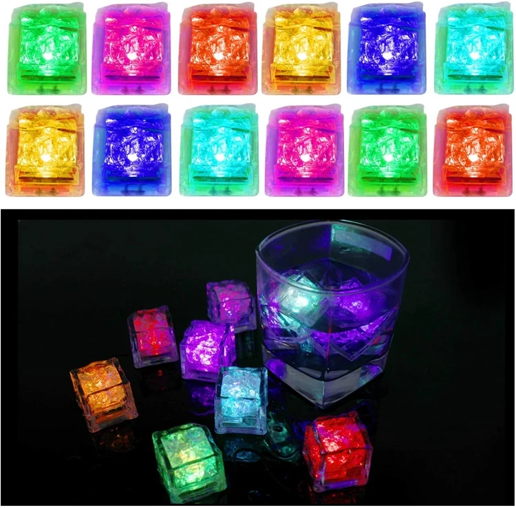 Best LED Glow Ice Cubes Fast and Slow Flashing Glitter Lights for Party ...