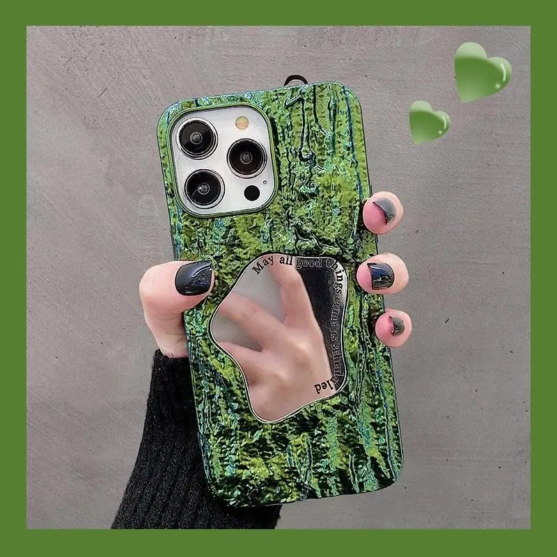 Fashion Pleated Mirror Surface Woman Phone Cover Apple Mobile Phone ...