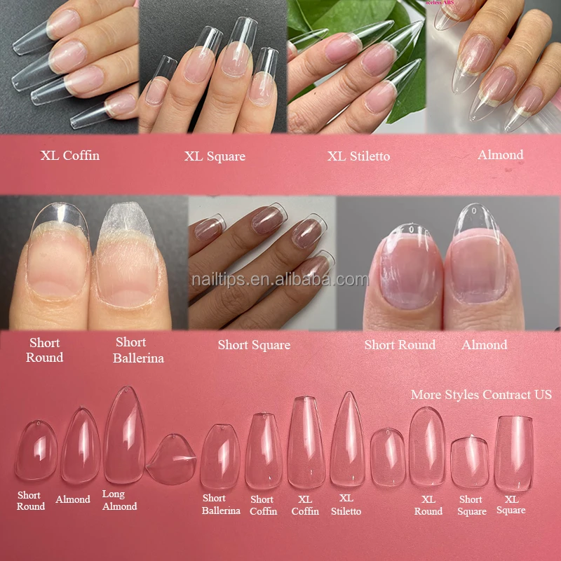 Professional Nail Extension Gel X Tips Set Pink Box With Uv Led Lamp ...
