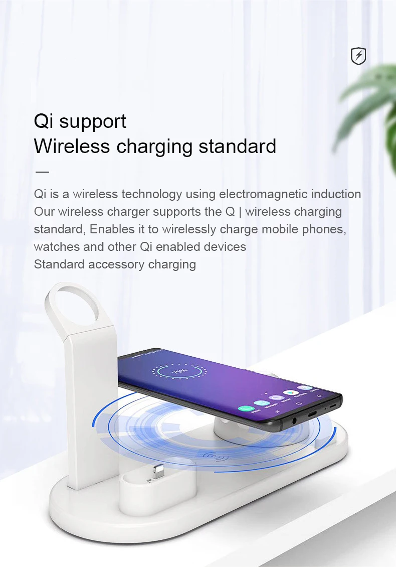 6 in 1 Wireless Charger - Fast Charging & Watch Holder