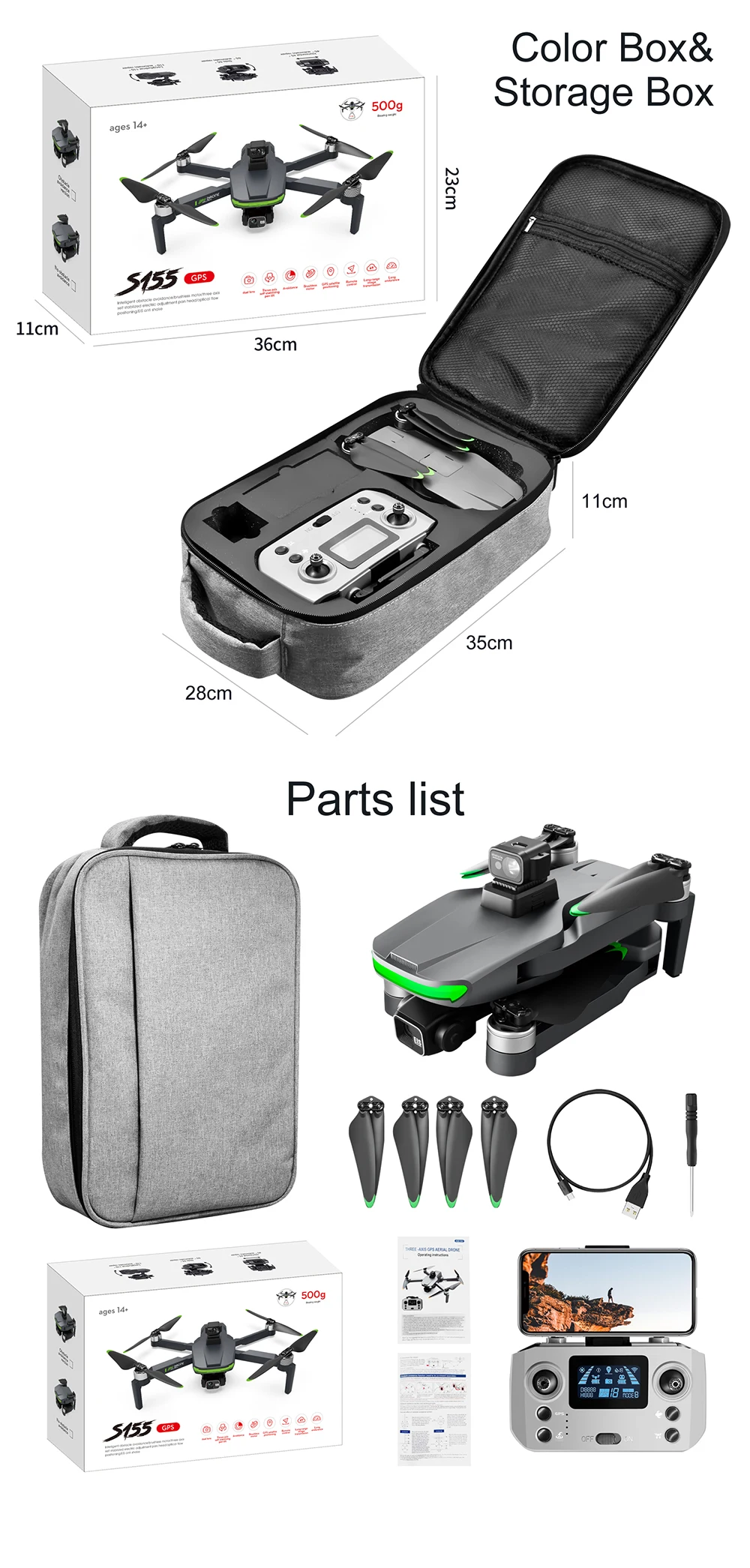 500G Load Weight Carrying Payload Drone - Long Time Fly