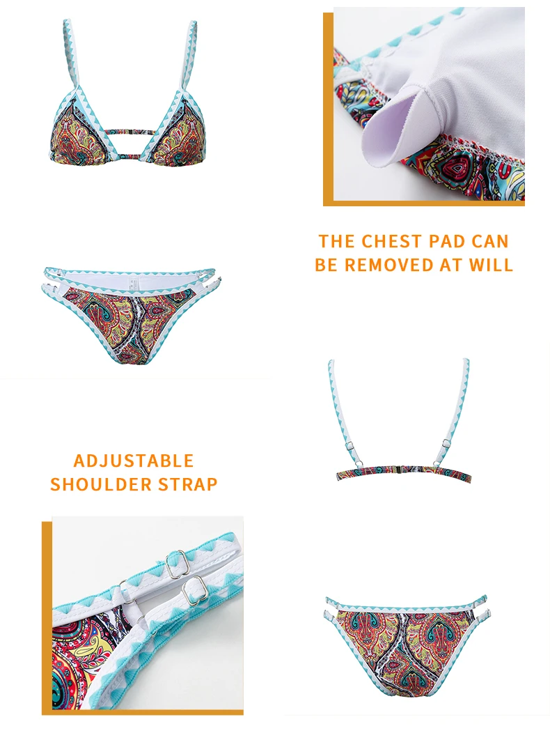 Print Women'S Swimsuit Push up Swimwear Women Micro Bathing Suit String ...