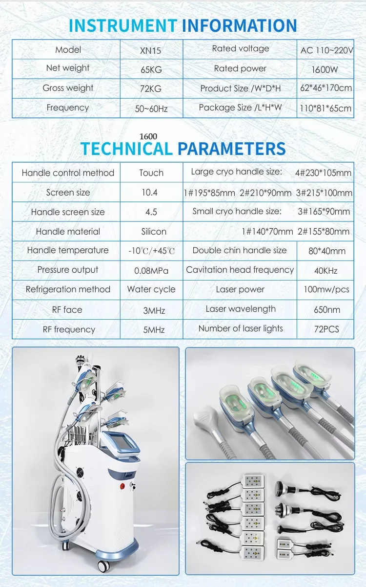 Professional 5 Cryo Handles Cryo Slim Cryotherapy Fat Freezing Machine ...