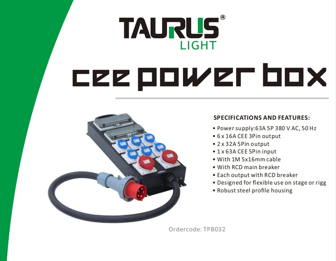 High Quality Power Box - 63A CEE 5P Input, 32A Output