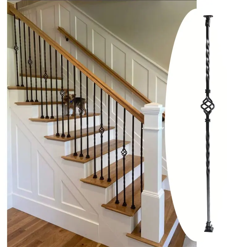 Solid Wood Stair Handrail Guardrail Railing Post Vintage Design ...
