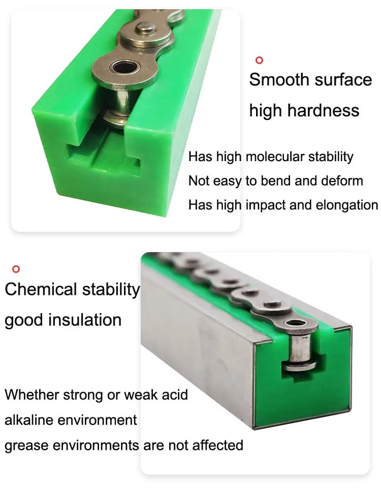 UHMW Plastic Chain Guide Track Rail - High Wear Resistant