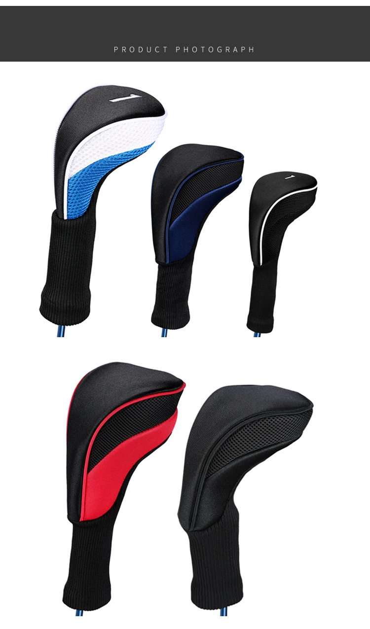 Golf Club Sock Long Neck Mesh Hybrid Putter Headcover Head Covers ...
