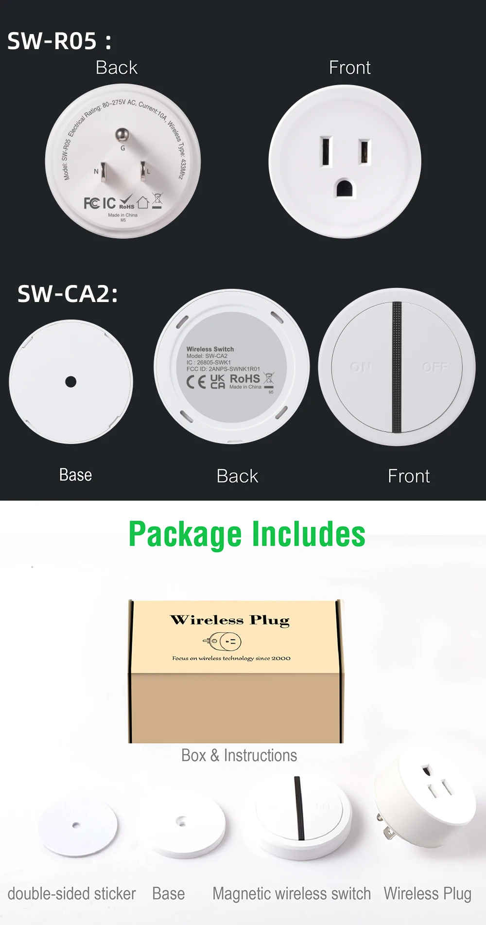 Mini Smart Power Socket Plug No Wiring No Hub Needed 160ft Rf Range 10a ...