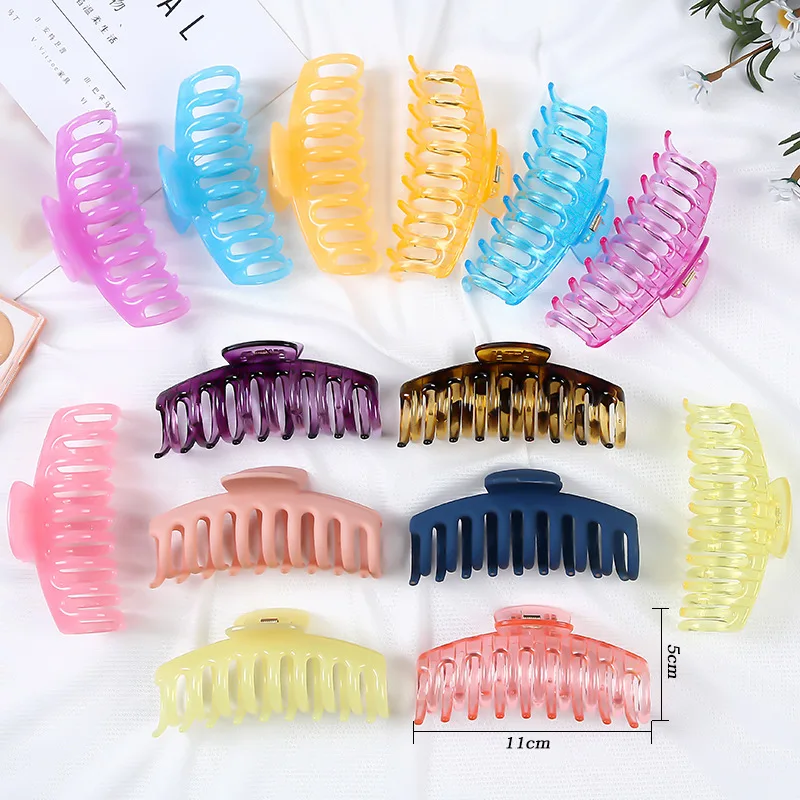 Western Style Simple Keel Resin Hair Clip - Elegant Matte
