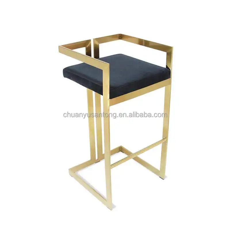 Contemporary Visionnaire Gold Stainless Steel Bar Chair Luxury Bar ...
