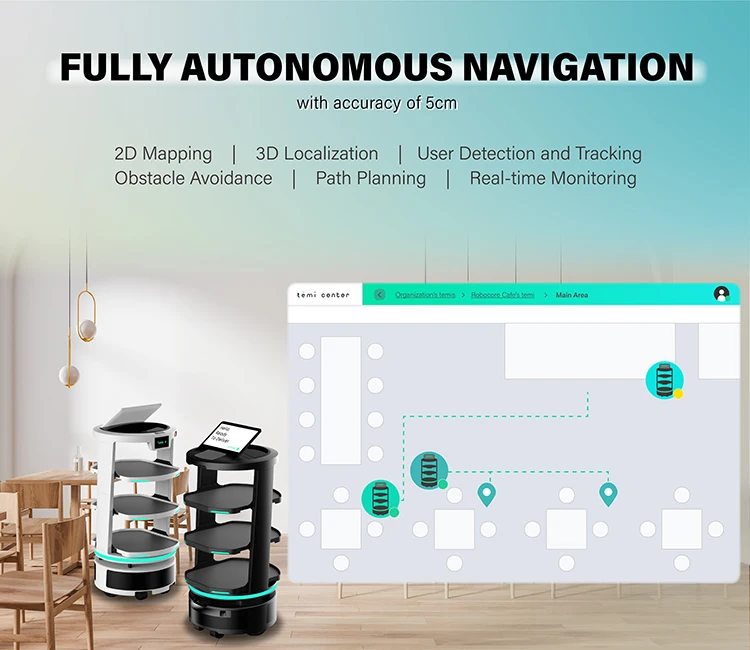 Temi GO Food Delivery Robot - Efficient Restaurant Service