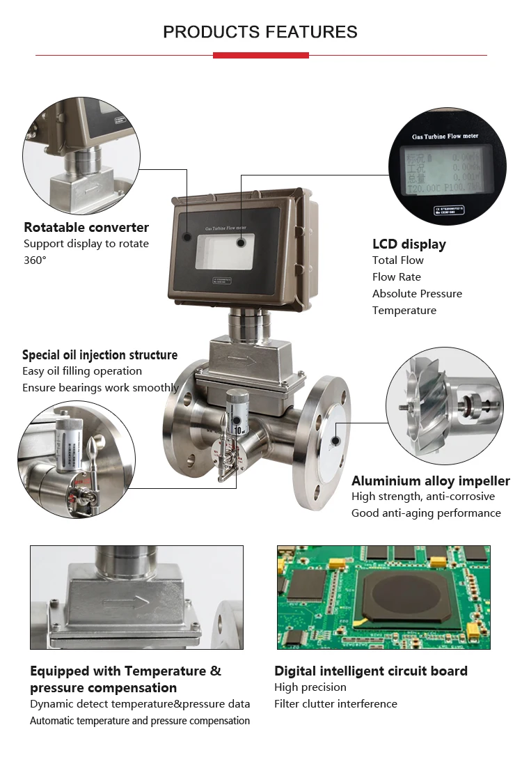Holykell Natural Lpg Gas Turbine Flow Meter - Accurate & Reliable