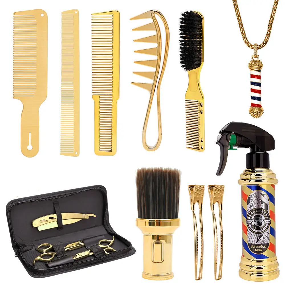 Vinnie New Arrival Gold Ionic Hair Cutting Tools Kit Neck Duster Beard ...
