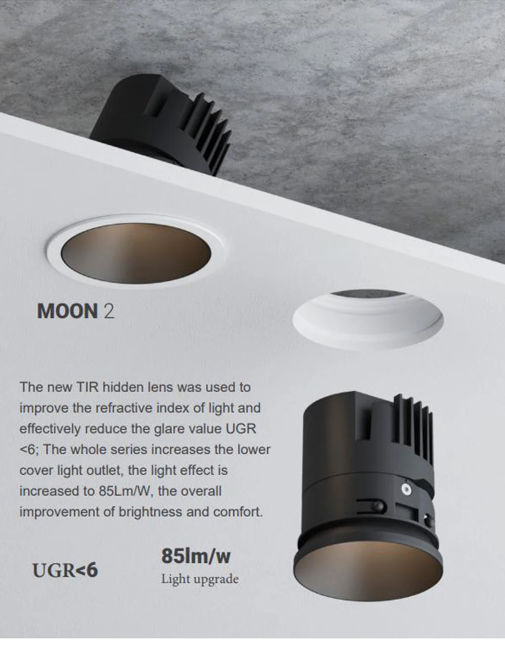 Aluminum Ceiling Downlights Round Down Light Antiglare Trimless ...