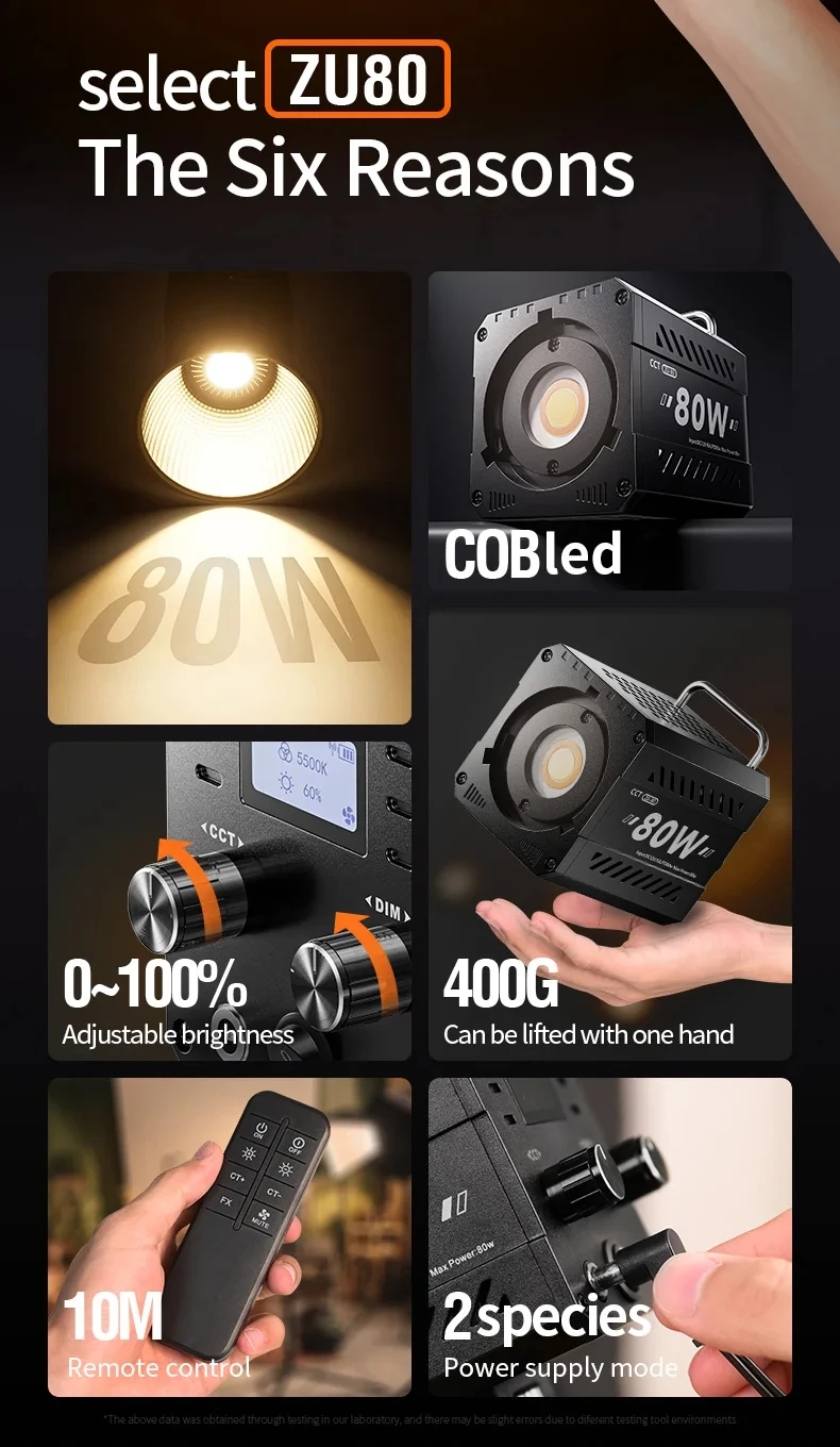 ZU80 COB Fill Light - Dual Color Temperature 80W LED