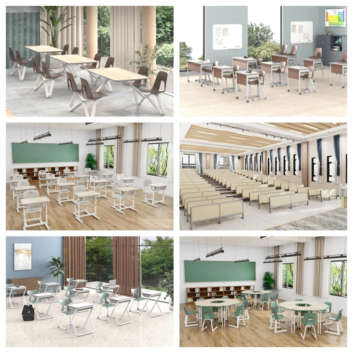 Modern Removable MDF Student Desk with Wheels School Furniture Set ...