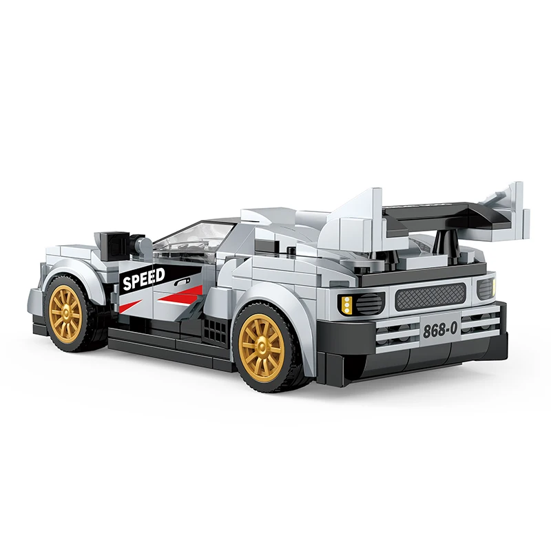 Cogo Creative Educational Construction Diy Racing Car Plastic Building ...