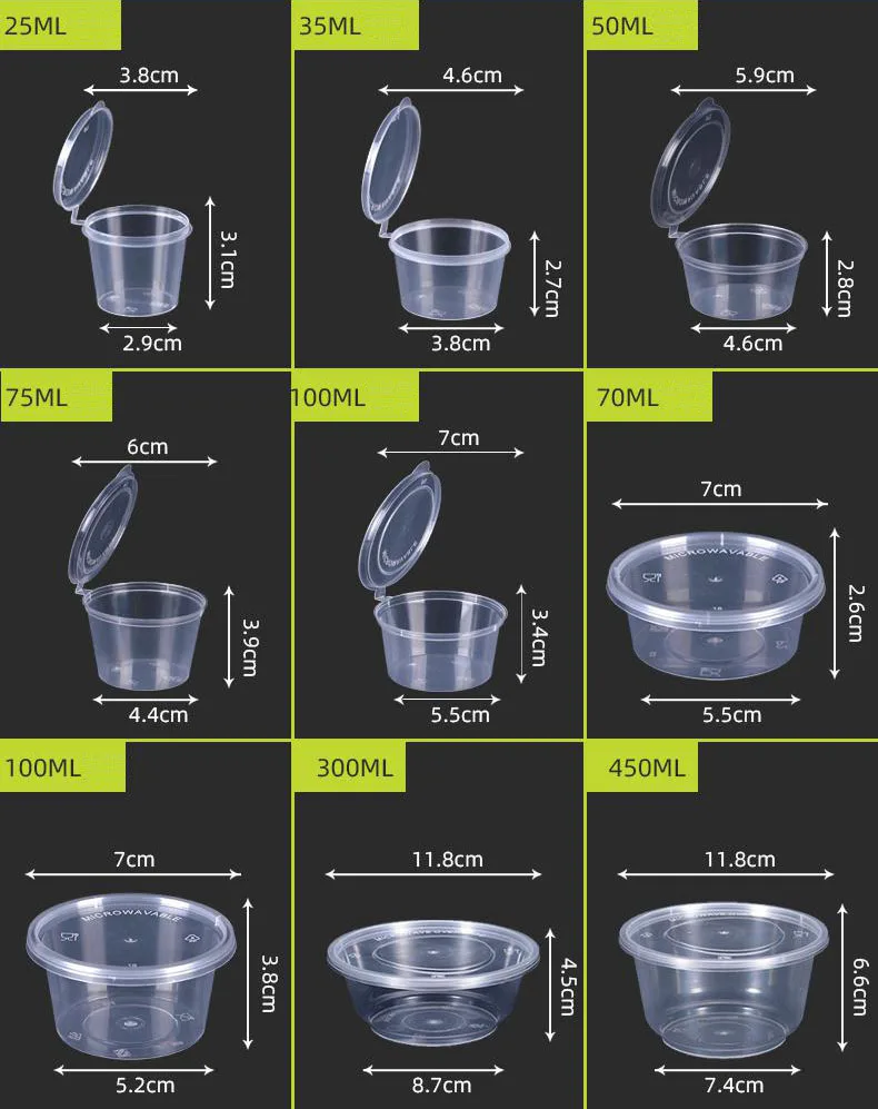 Economy Clear Disposable PP Plastic Round Microwavable Food Container ...