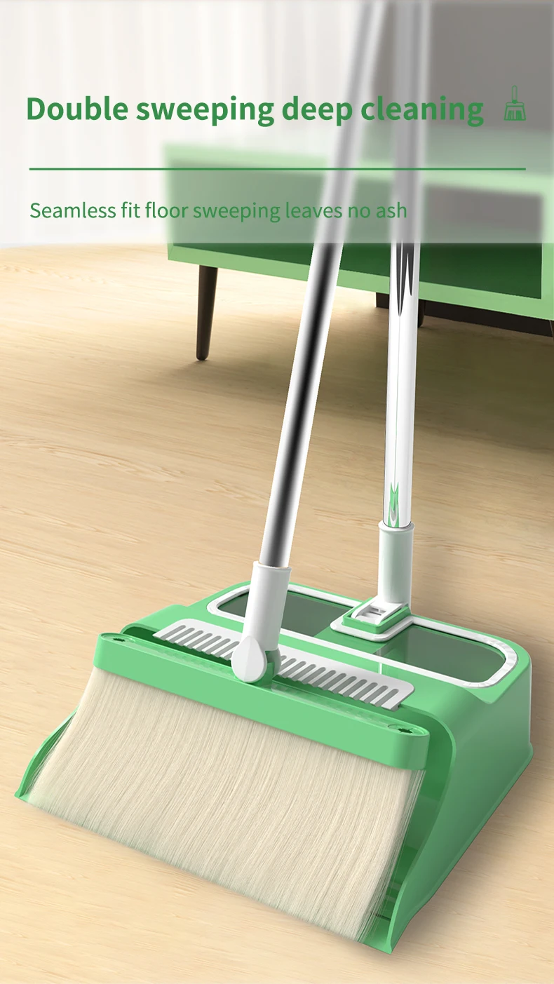 Broom And Dustpan Upright Standing Long Handle Broom And Dustpan Set Broom Dustpan Combo Home ...