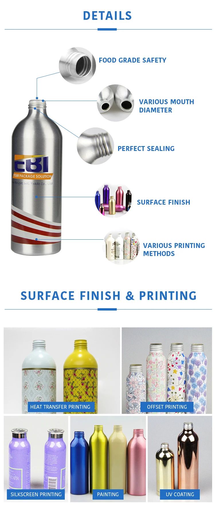 Metal Cosmetic Aluminum Bottles - Durable & Versatile