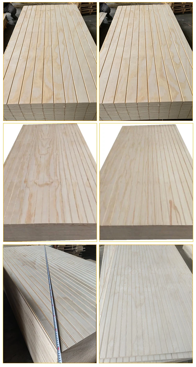 1220*2440mm Tongue and Groove Pine Plywood Wall Panels