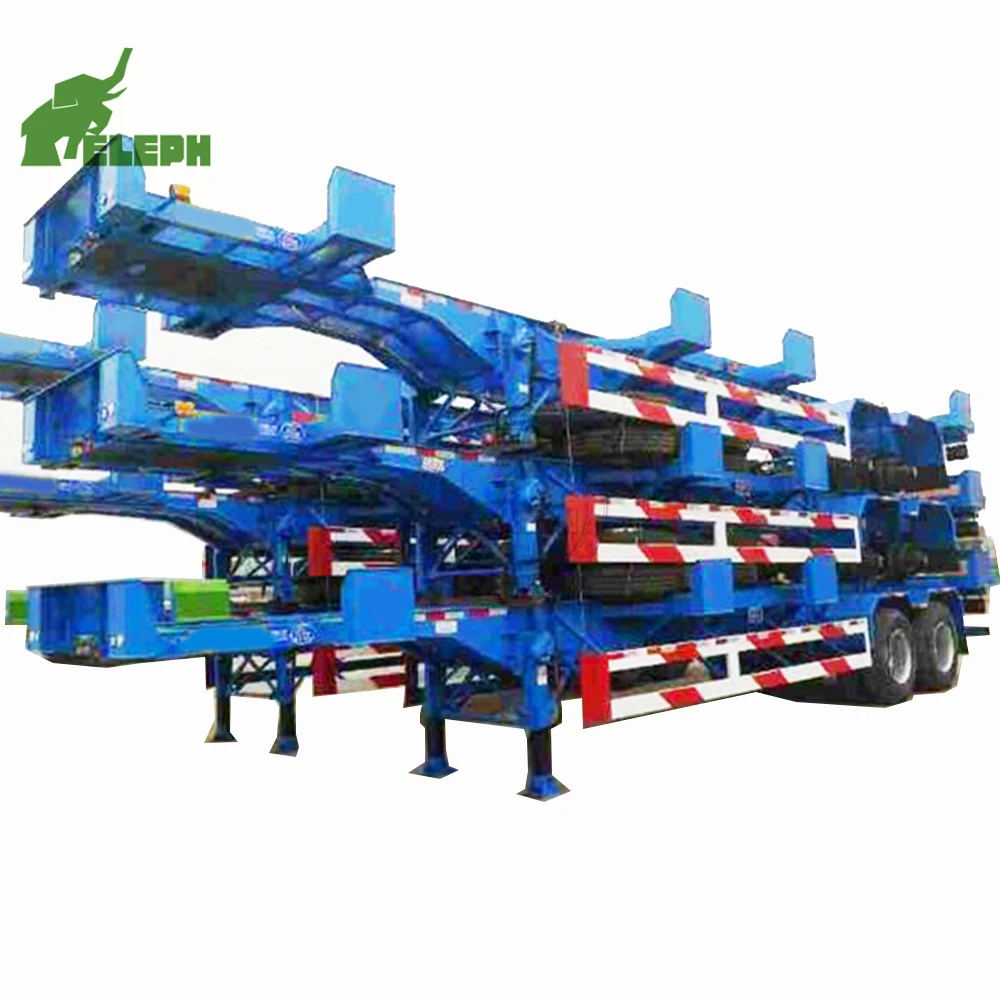 20ft Terminal Skeletal Container Trailer Skeleton Shipping Container ...