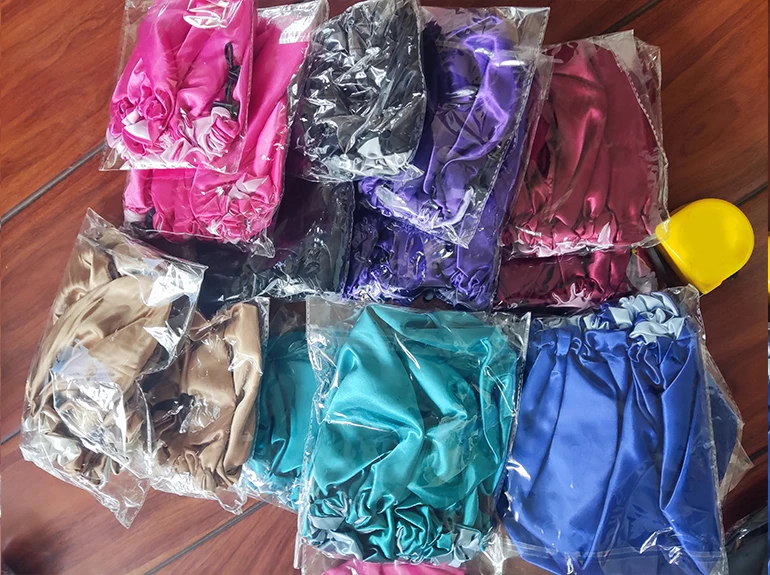Custom Logo Silk Satin Soft Bonnet Edge Wraps Frontal Scarf