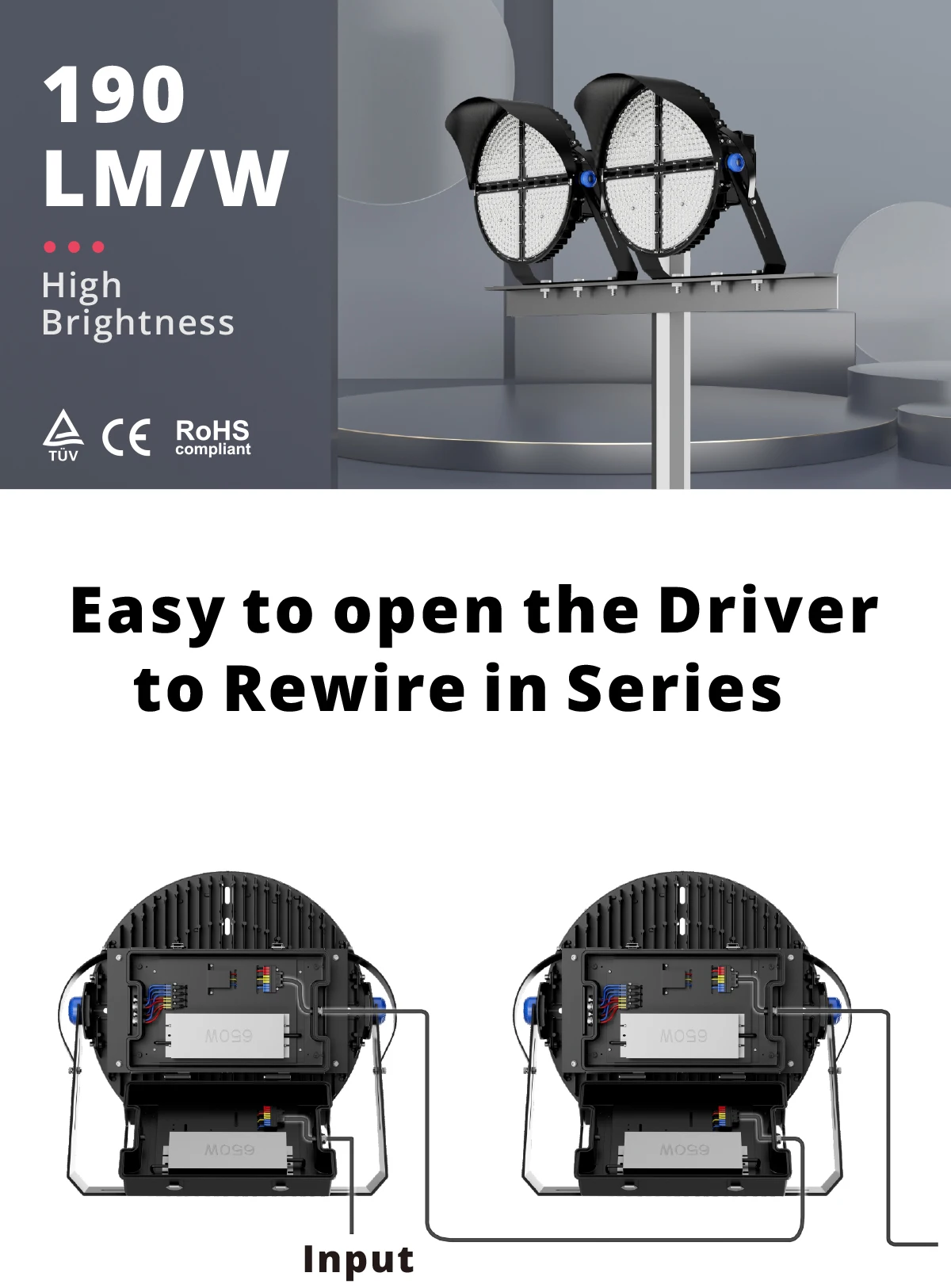 Removable Driver Box Adjustable Installation 20/30/45/60 Degree Modular ...