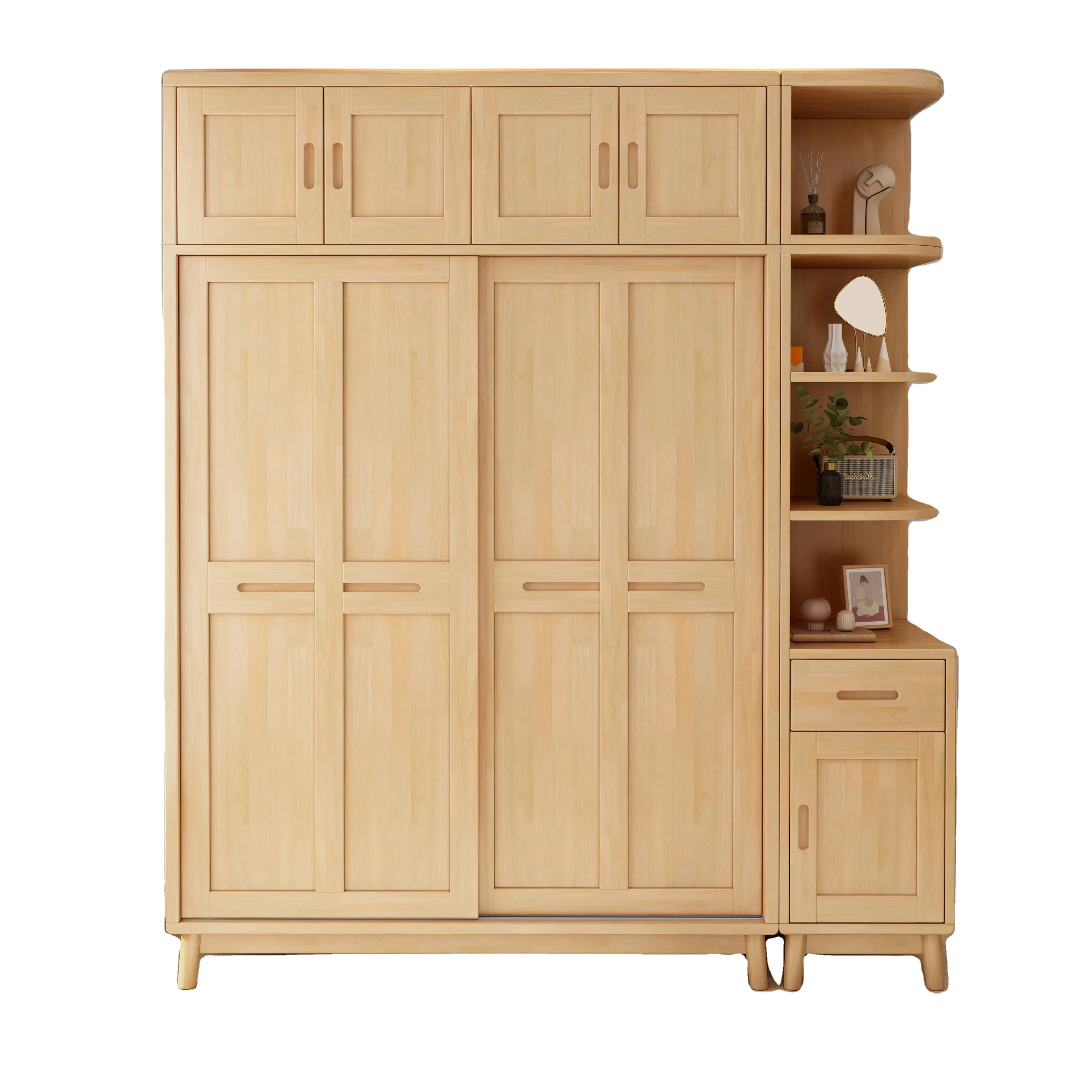 Simple Modern Solid Oak Wood Home Furniture Storage Alimirah Wardrobe ...