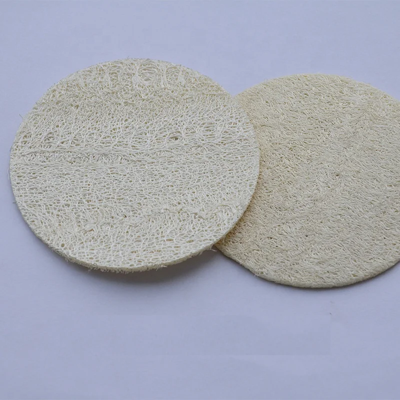Round Natural Exfoliating Face Pad Loofah Sponge Body Bath Spa Facial ...