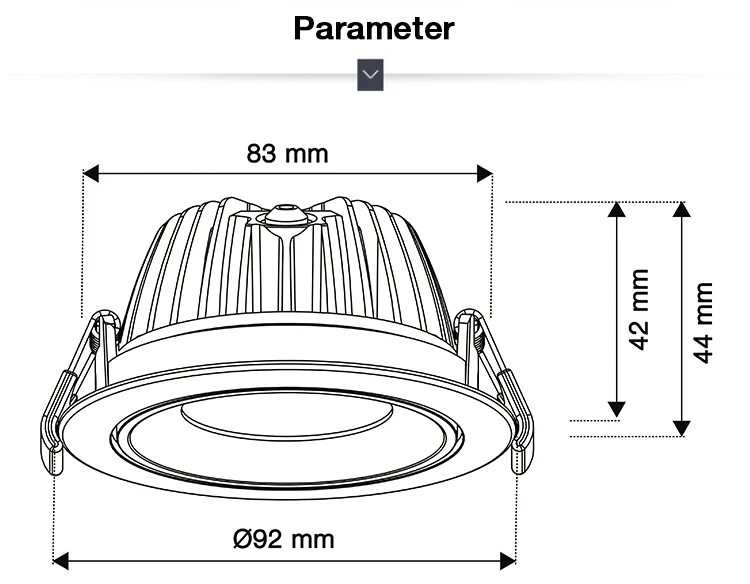 12w IP44 Led Recessed Downlight Dim to Warm COB Recessed Led Light ...